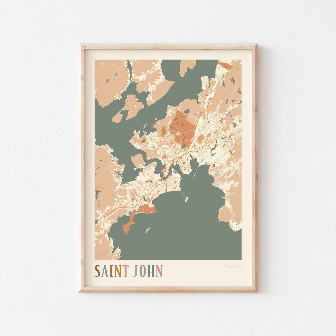 Saint John New Brunswick Map Poster, Saint John Wall Art, Saint John ...