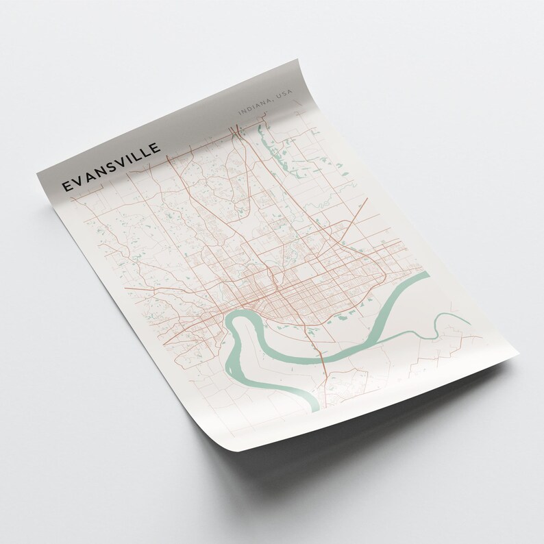 Evansville Map Poster, Evansville Print, Evansville Poster, Evansville ...