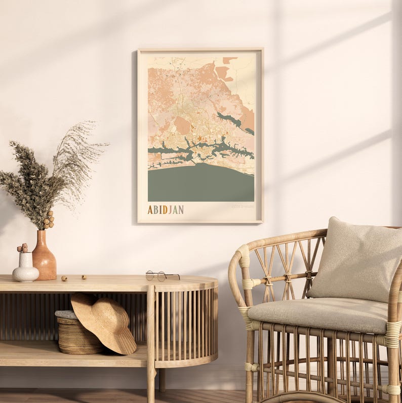 Abidjan Map Poster, Abidjan Print, Abidjan Poster, Abidjan Wall Art ...