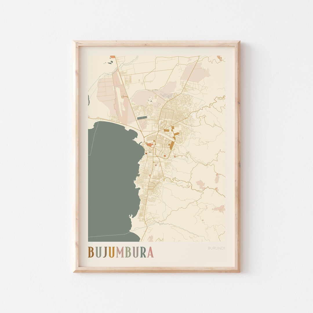 Bujumbura Map Poster, Bujumbura Print, Bujumbura Poster, Bujumbura Wall ...