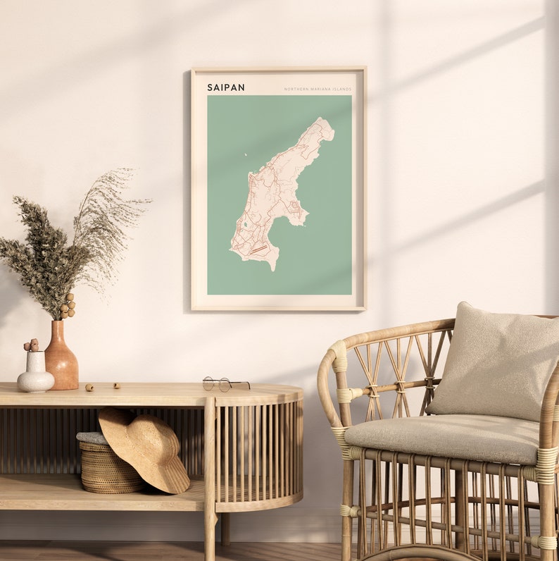 Saipan Map Poster, Saipan Wall Art, Saipan Map, Saipan Poster, Saipan ...