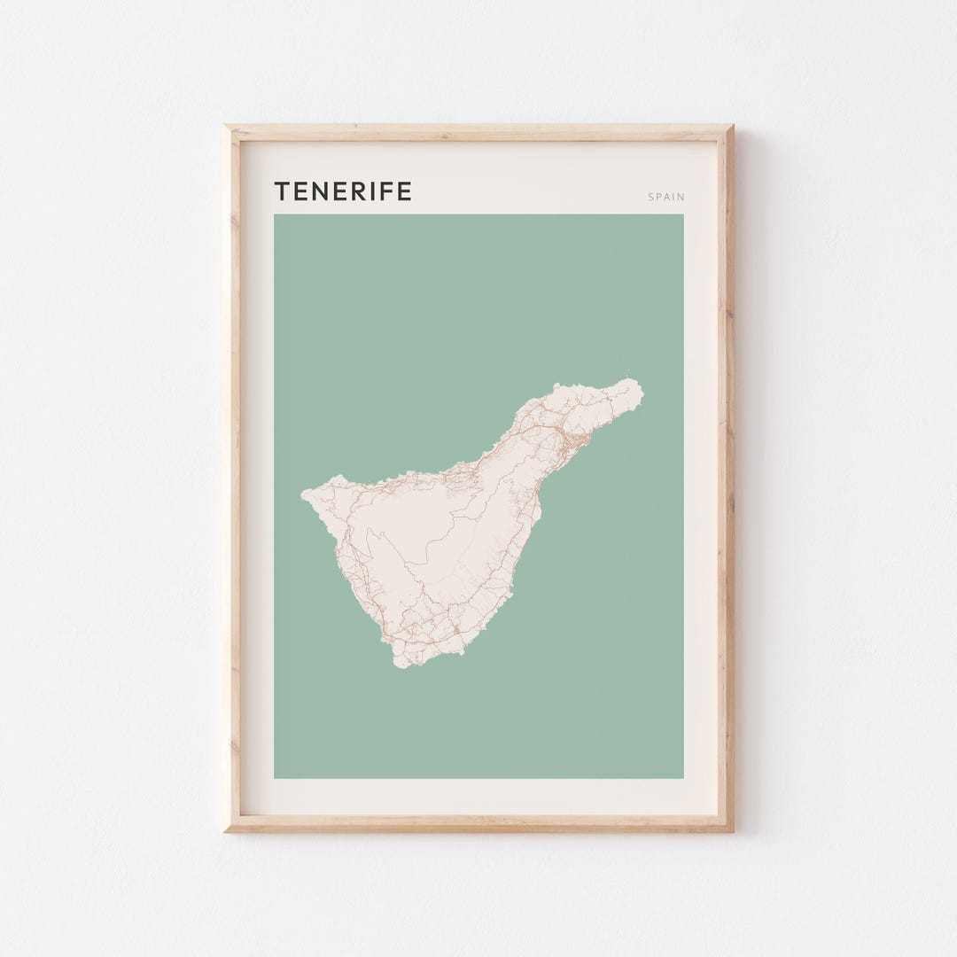 Tenerife Map Poster, Tenerife Print, Tenerife Poster, Tenerife Wall Art ...