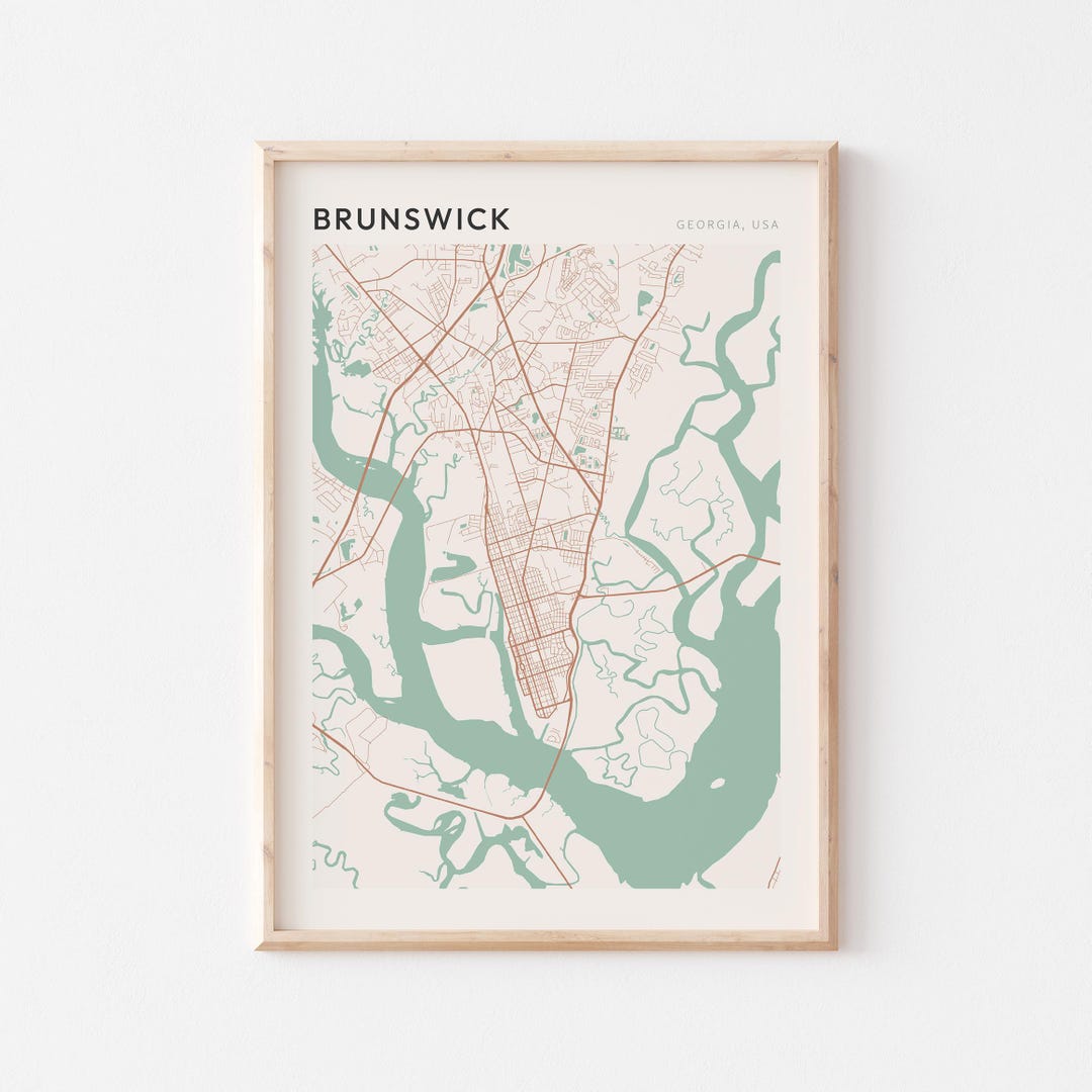 Brunswick Map Poster, Brunswick Print, Brunswick Poster, Brunswick Wall ...