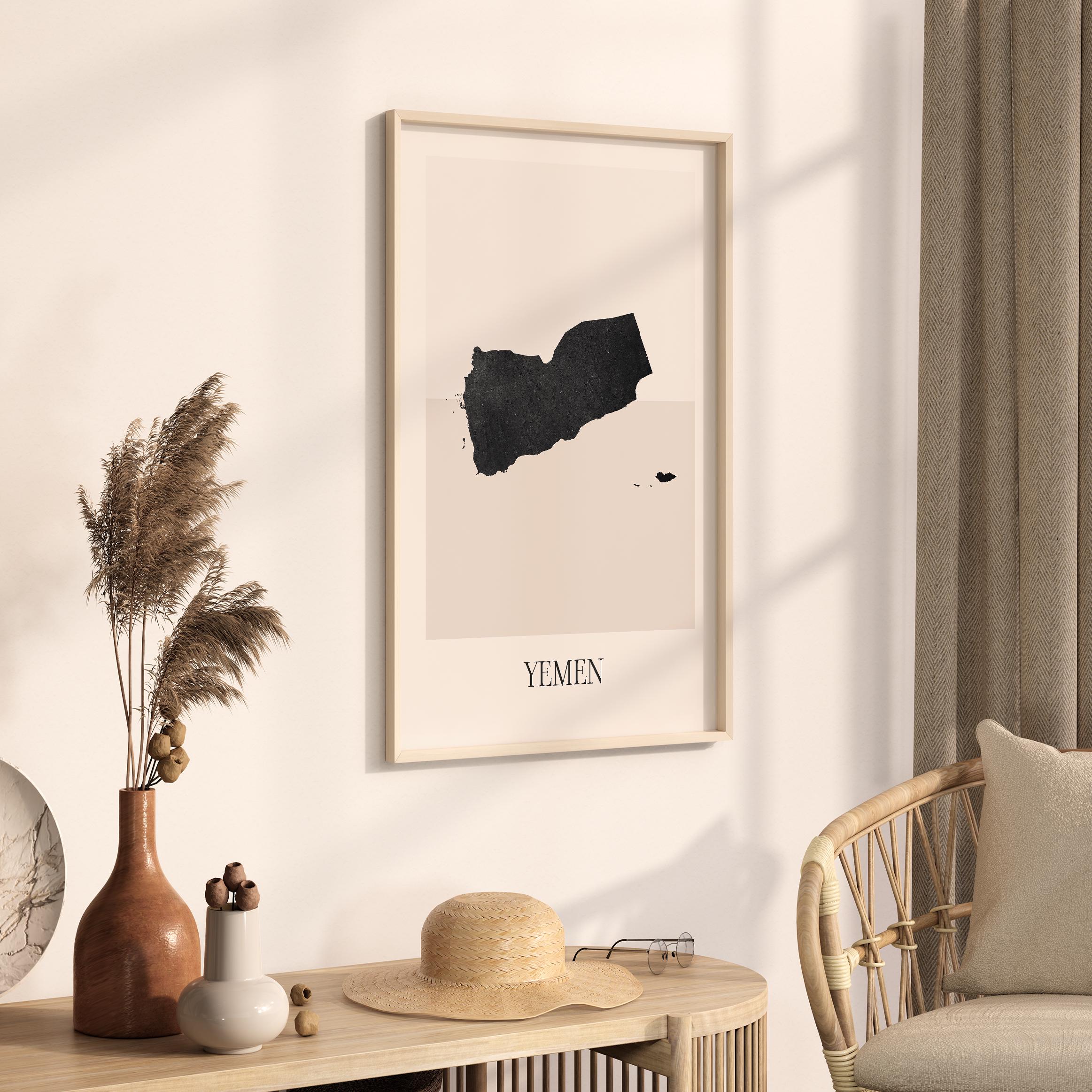 Yemen Map Poster, Yemen Print, Yemen Map Print Minimalist Boho Wall Art ...