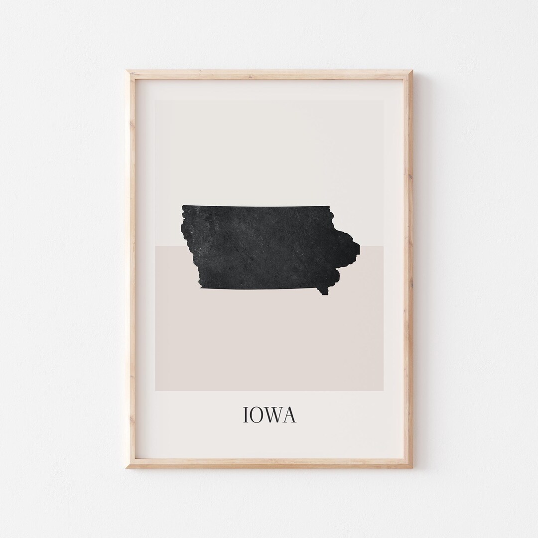 Iowa Map Poster, Iowa Print, Iowa Map Print Minimalist Boho Wall Art ...