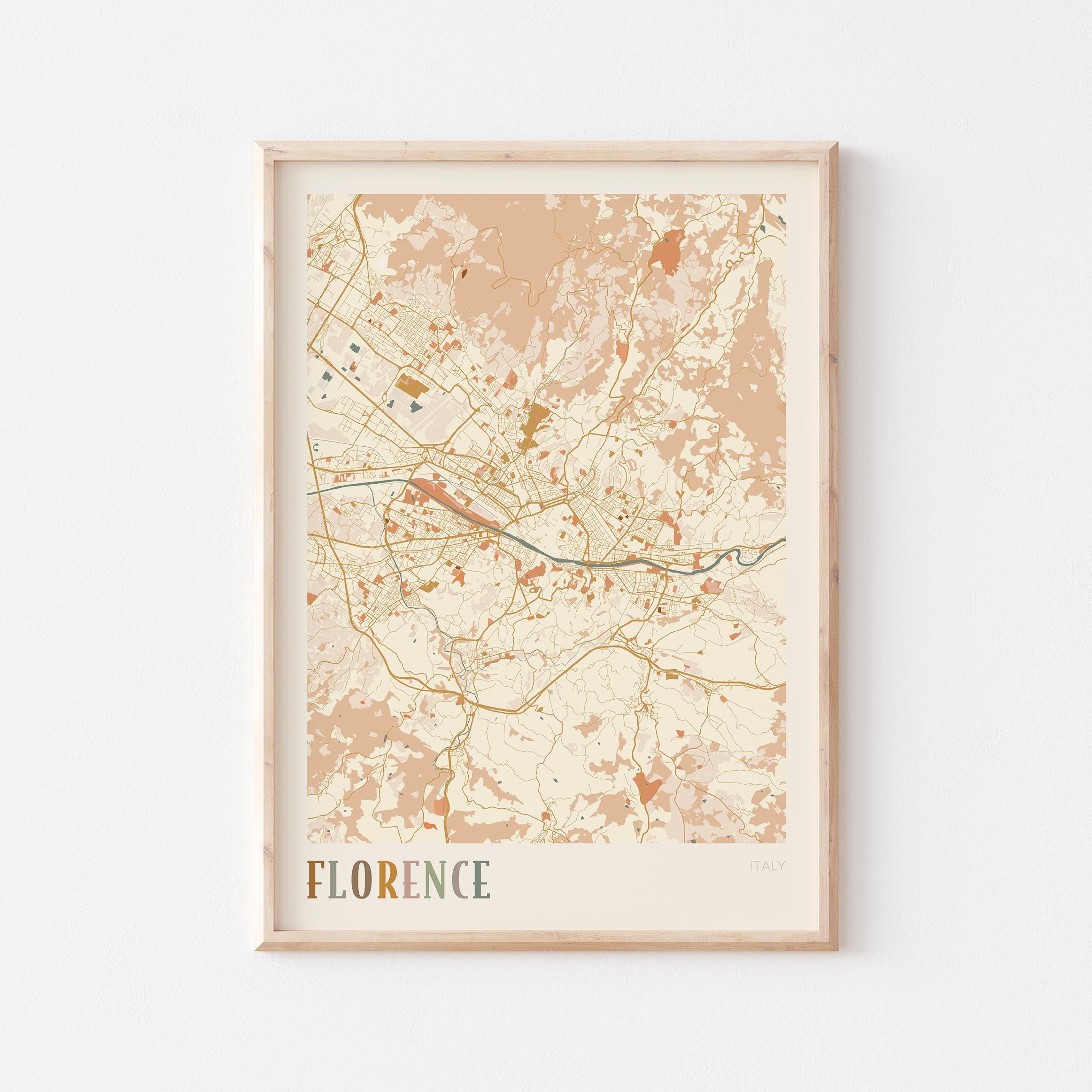 Florence Map Poster, Florence Print, Florence Poster, Florence Wall Art ...