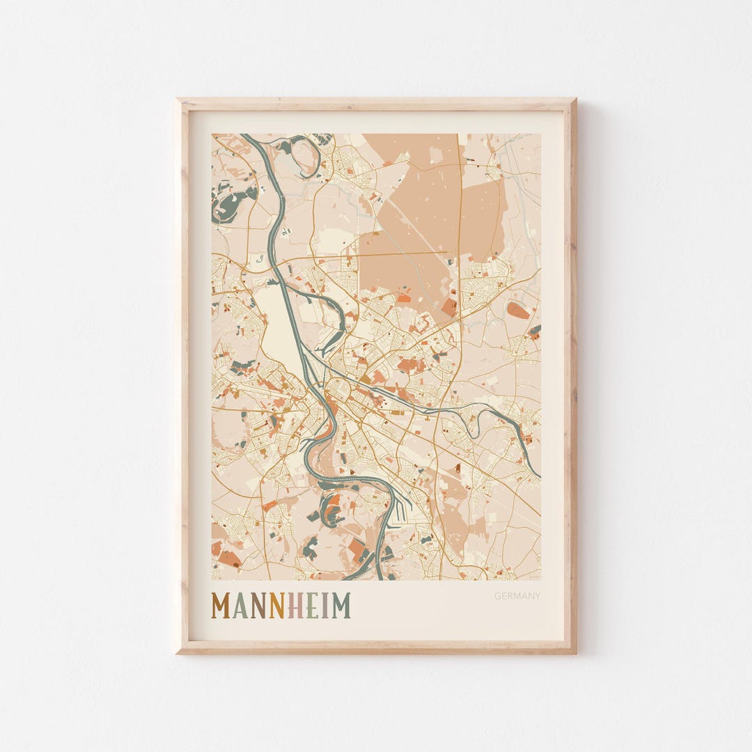 Mannheim Map Poster, Mannheim Print, Mannheim Poster, Mannheim Wall Art ...