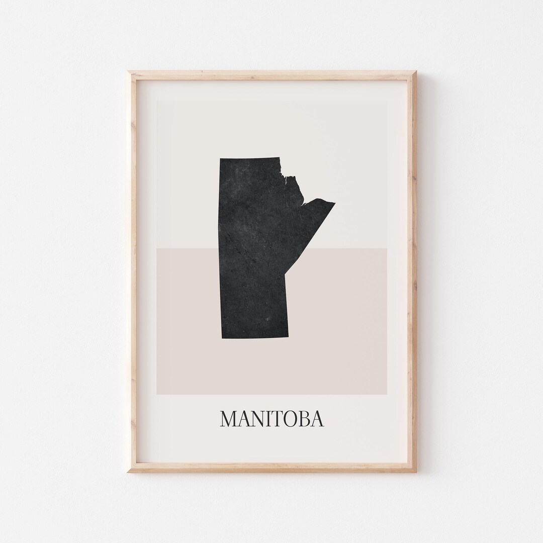 Manitoba Map Poster, Manitoba Print, Manitoba Map Print Minimalist Boho ...