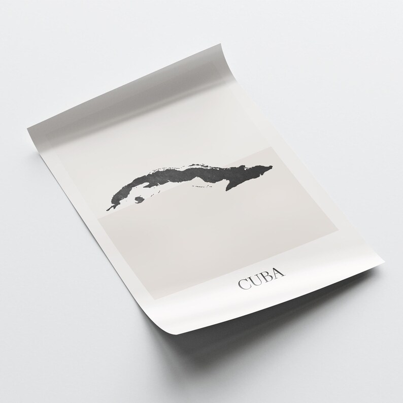 Cuba Map Poster, Cuba Print, Cuba Map Print Minimalist Boho Wall Art ...