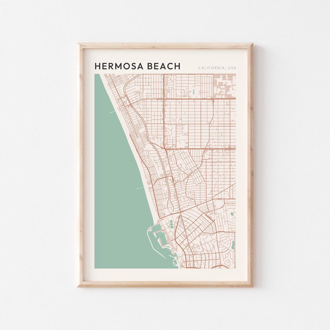 Hermosa Beach Map Poster, Hermosa Beach Print, Hermosa Beach Poster ...