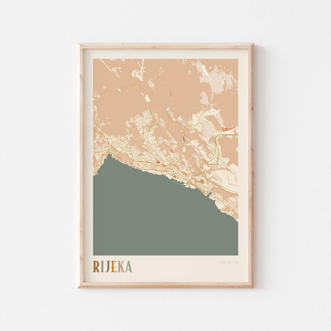 Rijeka Map Poster, Rijeka Print, Rijeka Poster, Rijeka Wall Art ...