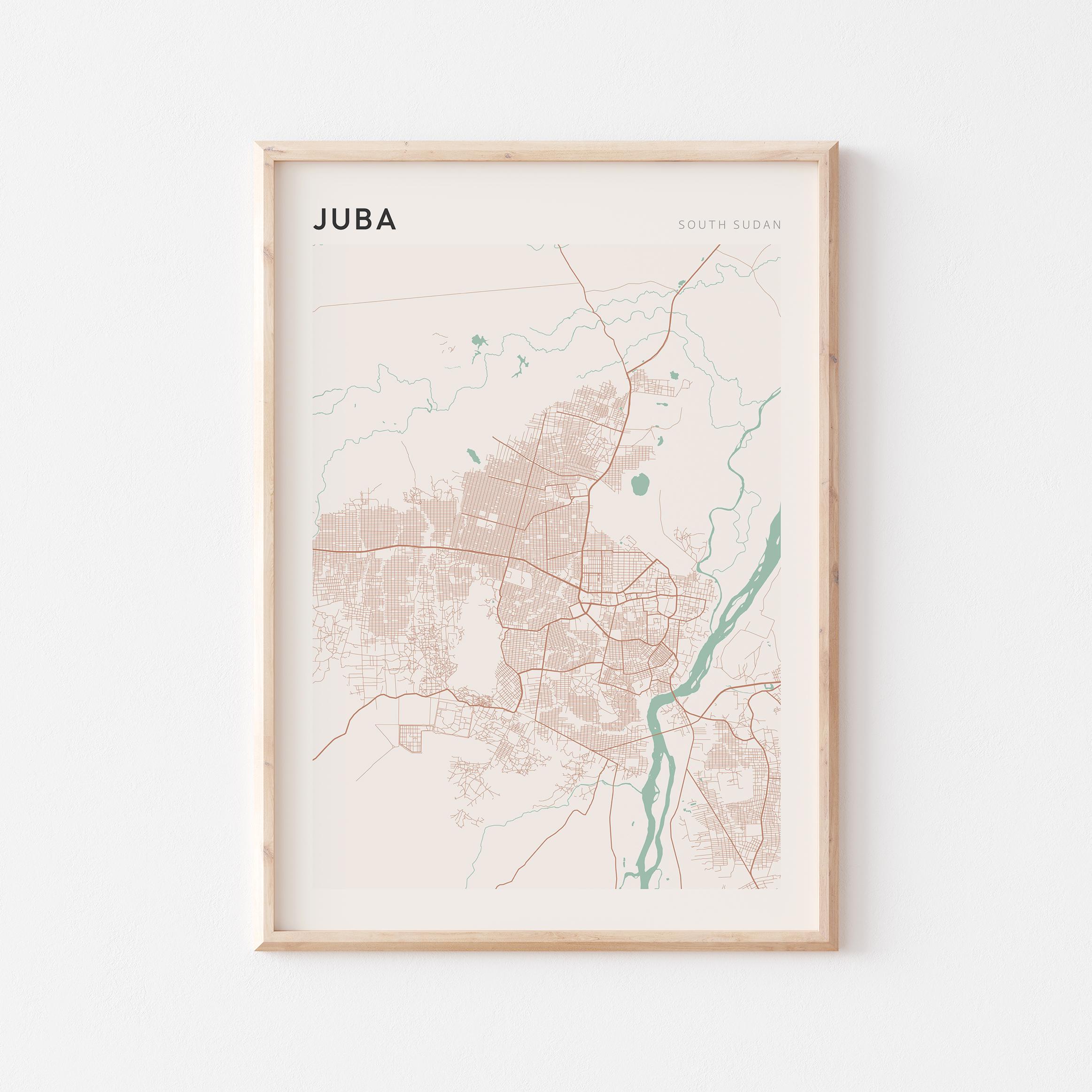 Juba Map Poster, Juba Print, Juba Poster, Juba Wall Art, South Sudan Africa, Travel Gift ...
