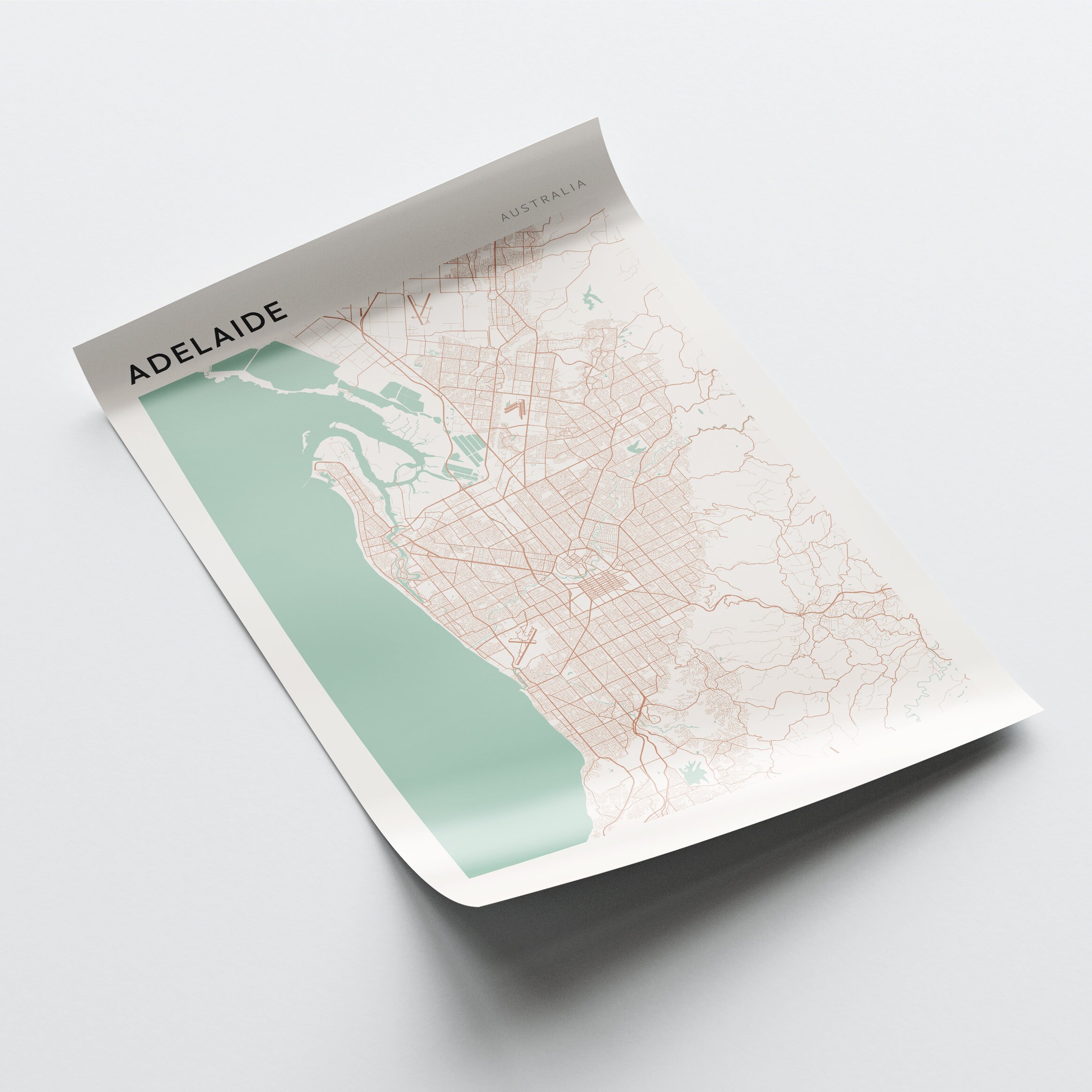 Adelaide Map Poster, Adelaide Wall Art, Adelaide City Map, Adelaide Map ...