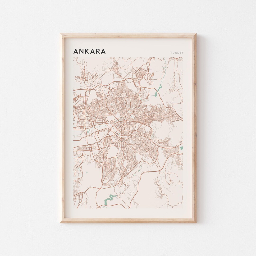 Ankara Map Poster, Ankara Print, Ankara Poster, Ankara Wall Art, Turkey ...