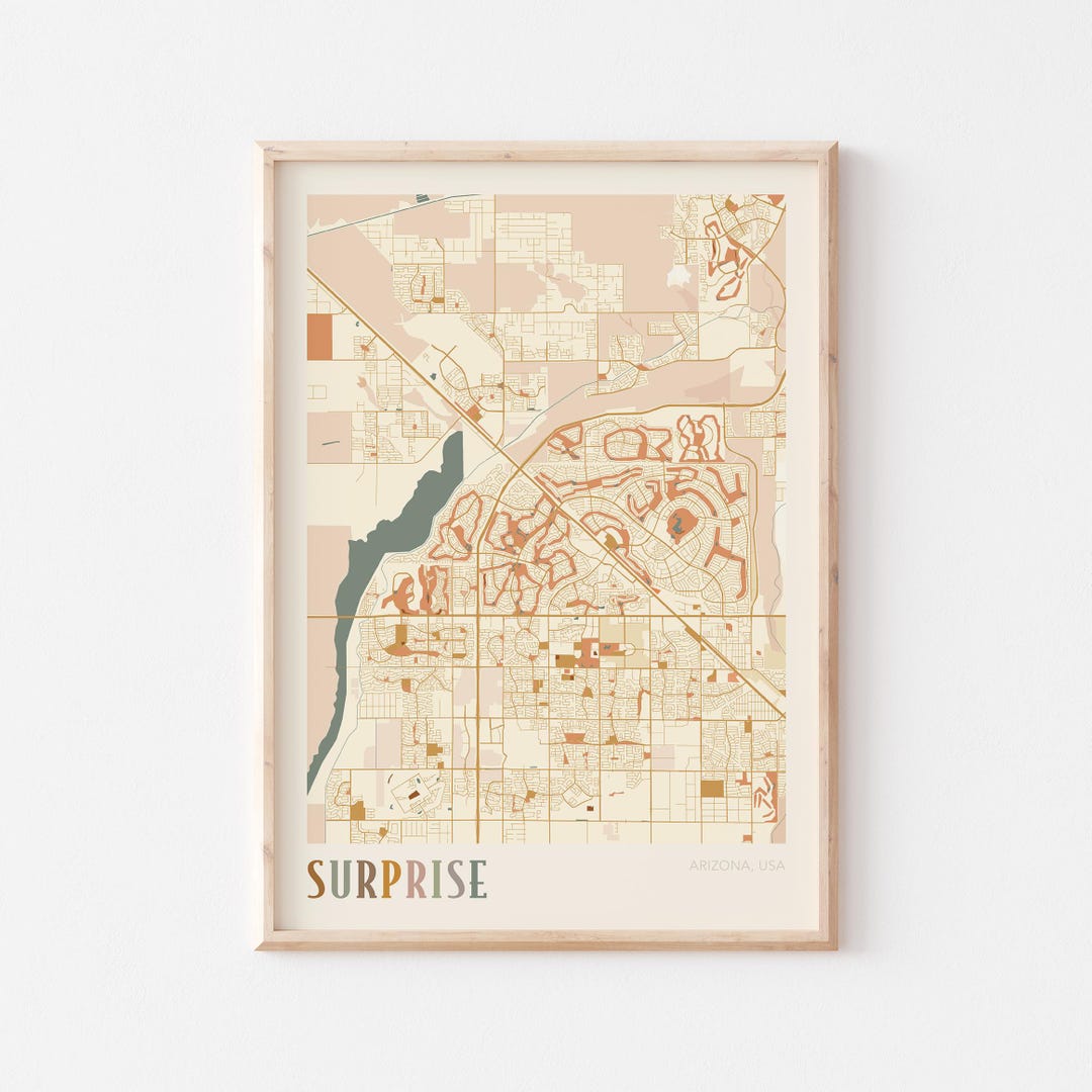 Surprise Map Poster, Surprise Print, Surprise Poster, Surprise Wall Art ...