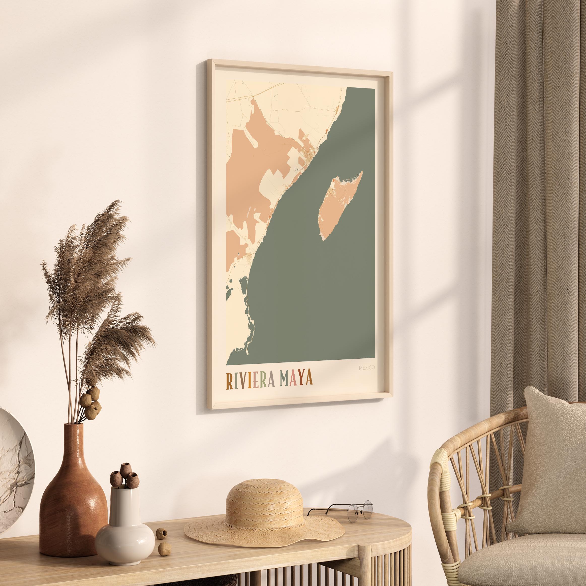 Riviera Maya Map Poster, Riviera Maya Print, Riviera Maya Poster ...