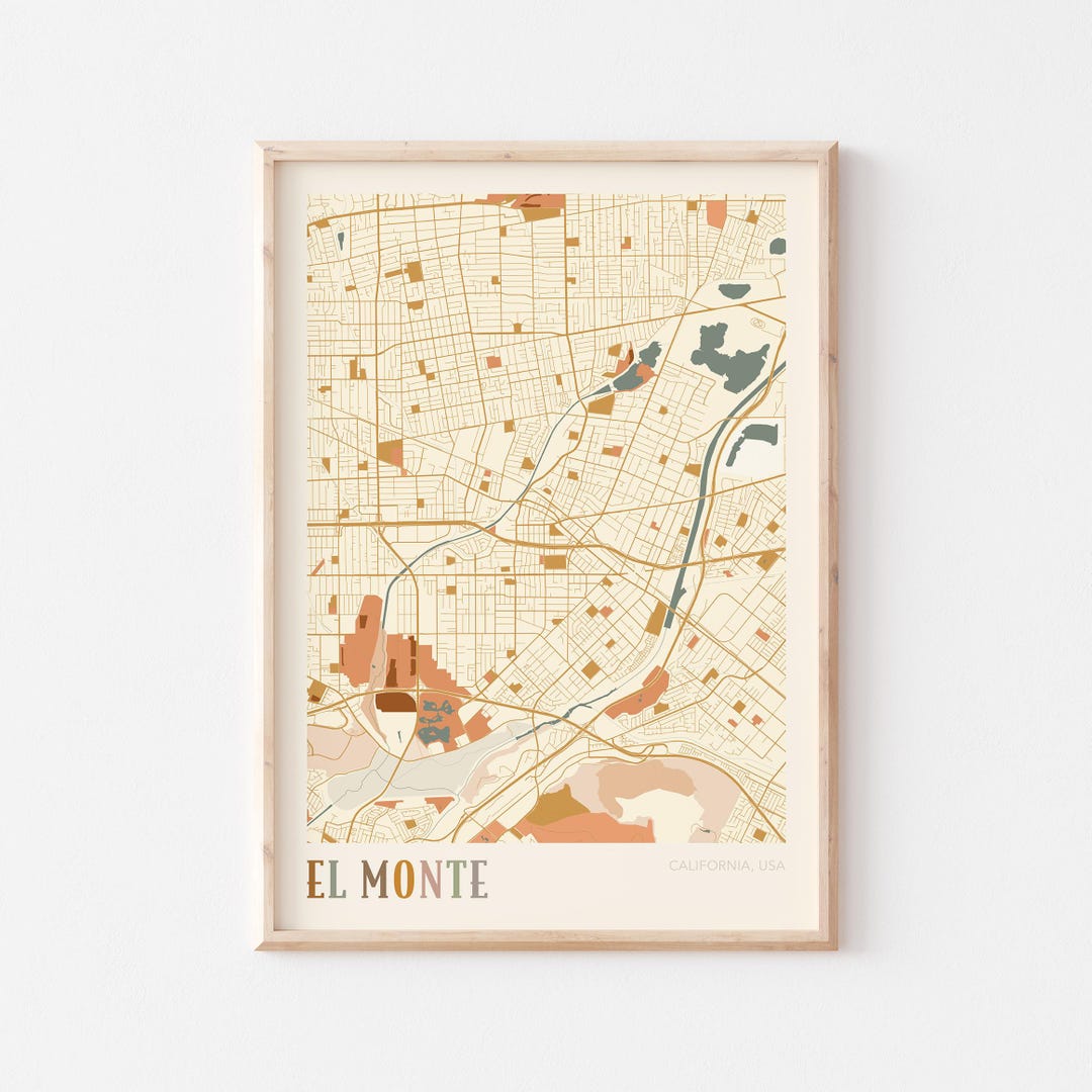 El Monte Map Poster, El Monte Print, El Monte Poster, El Monte Wall Art ...