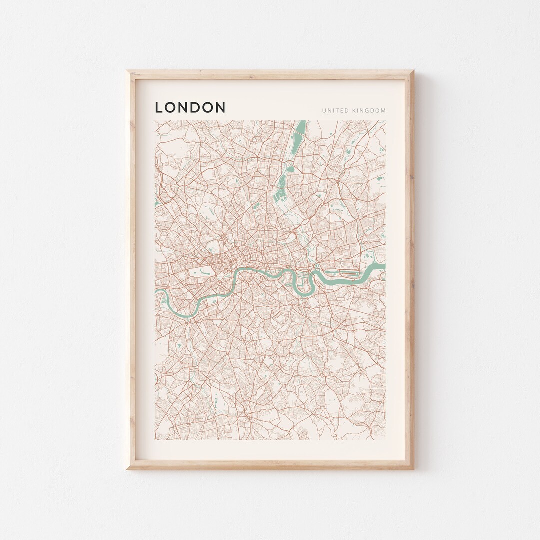London Map Poster, London Poster, London Wall Art, London Print, London ...