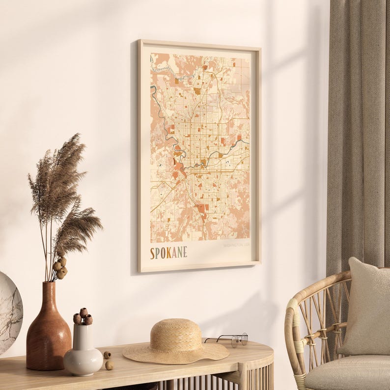 Spokane Map Poster, Spokane Print, Spokane Poster, Spokane Wall Art ...