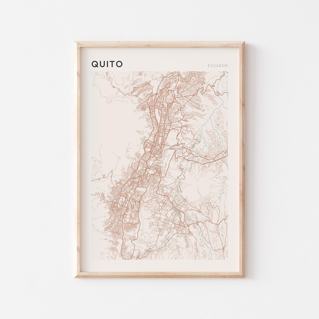 Quito Map Poster, Quito Print, Quito Poster, Quito Wall Art, Ecuador ...