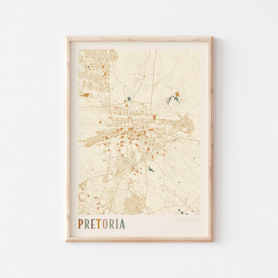 Pretoria Map Poster, Pretoria Print, Pretoria Poster, Pretoria Wall Art ...