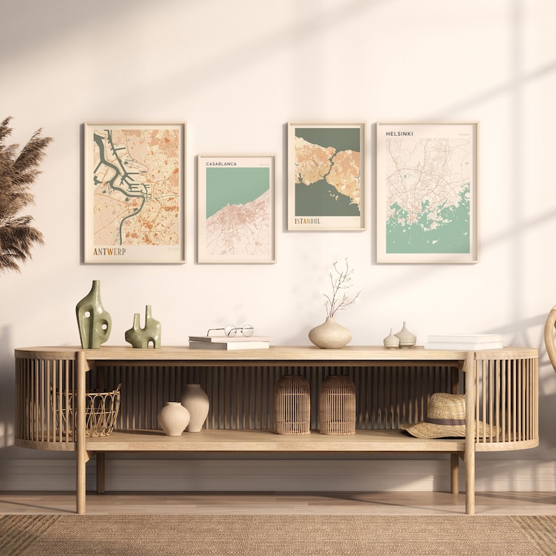 Set of 3 Map Posters, Set of 3 Map Prints, Set of 3 Wall Art, Set of 3 ...