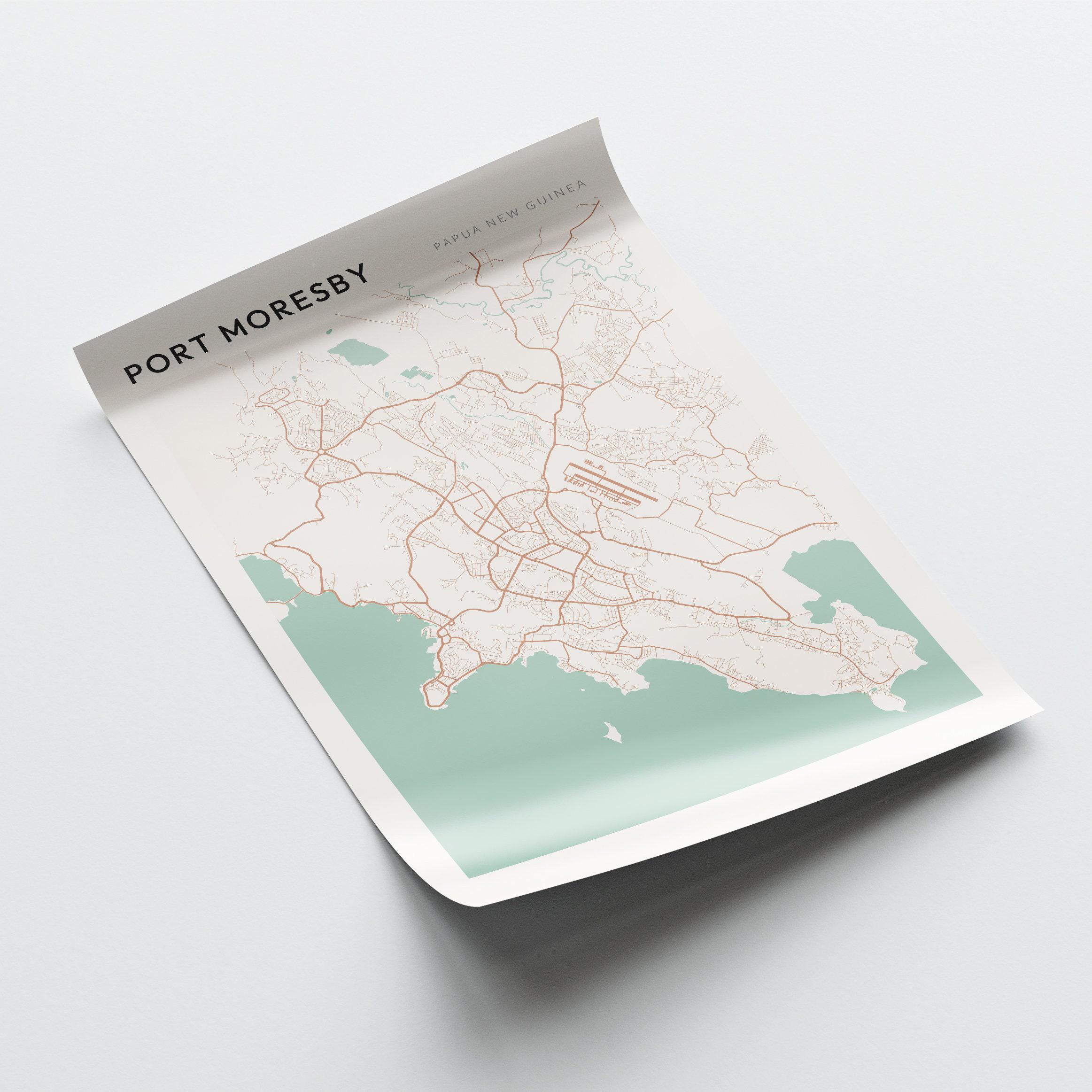 Port Moresby Map Poster, Port Moresby Wall Art, Port Moresby Map, Port ...