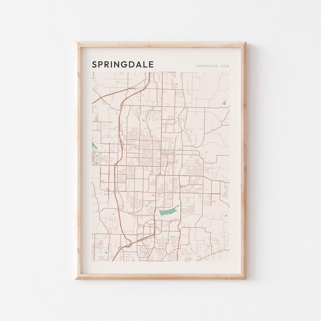 Springdale Map Poster, Springdale Print, Springdale Poster, Springdale ...