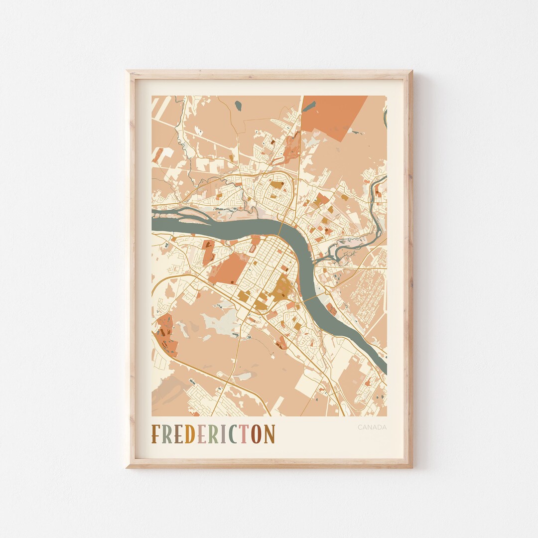 Fredericton New Brunswick Map Poster, Fredericton Wall Art, Fredericton ...