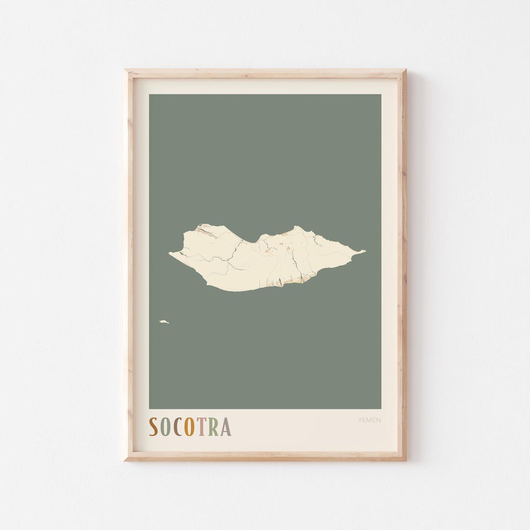 Socotra Map Poster, Socotra Print, Socotra Poster, Socotra Wall Art ...