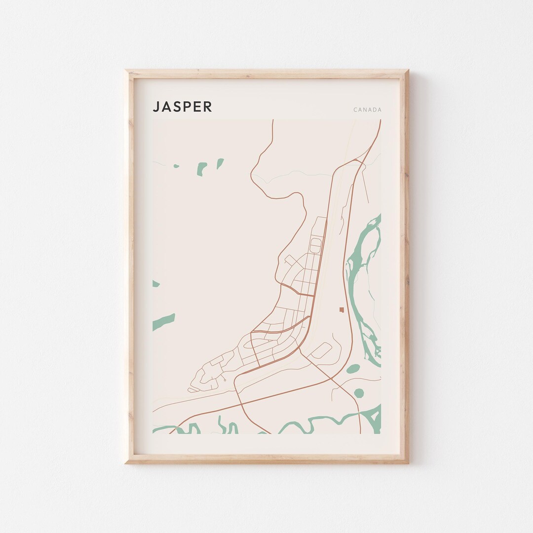 Jasper Map Poster, Jasper Wall Art, Jasper Poster, Jasper Travel ...