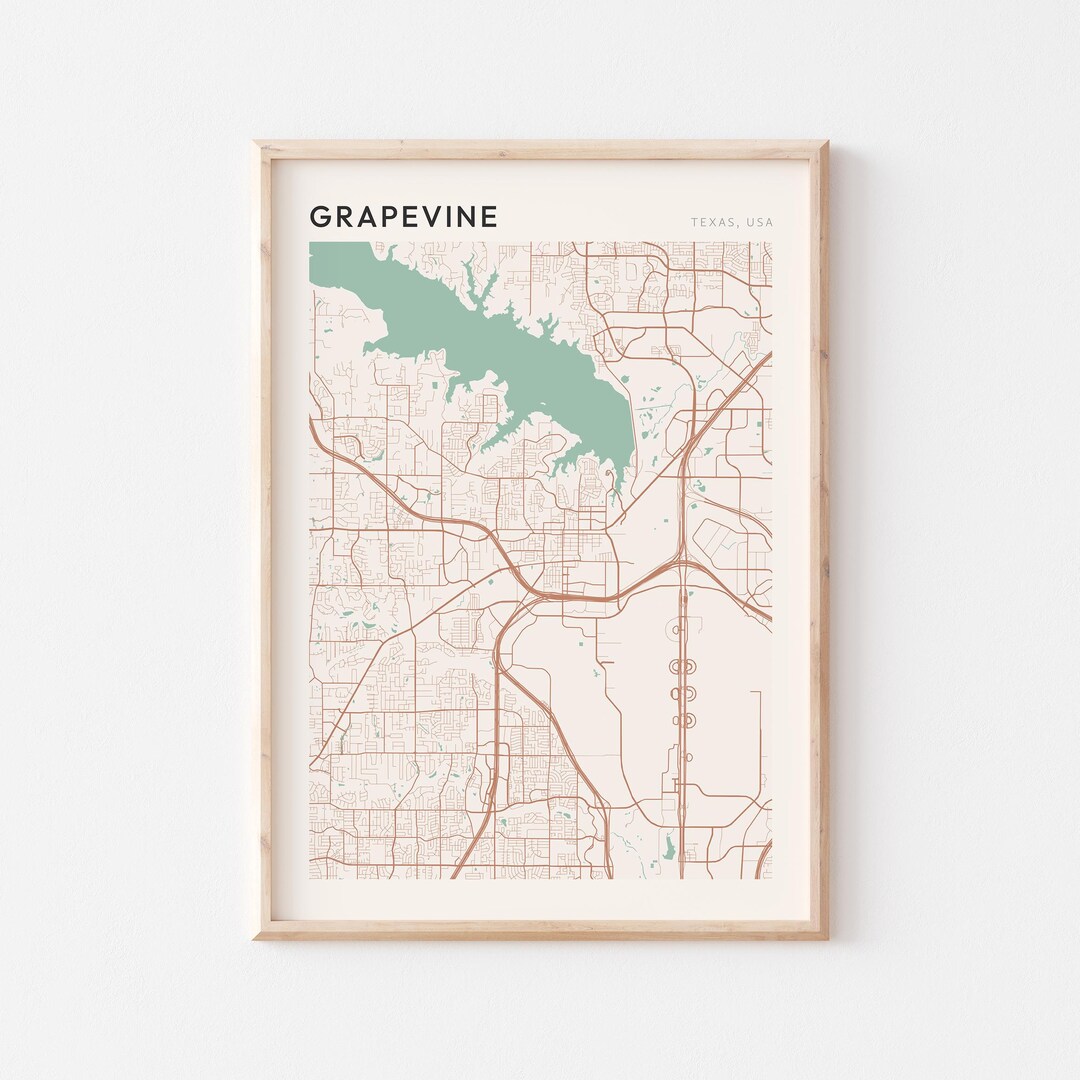 Grapevine Map Poster, Grapevine Print, Grapevine Poster, Grapevine Wall ...