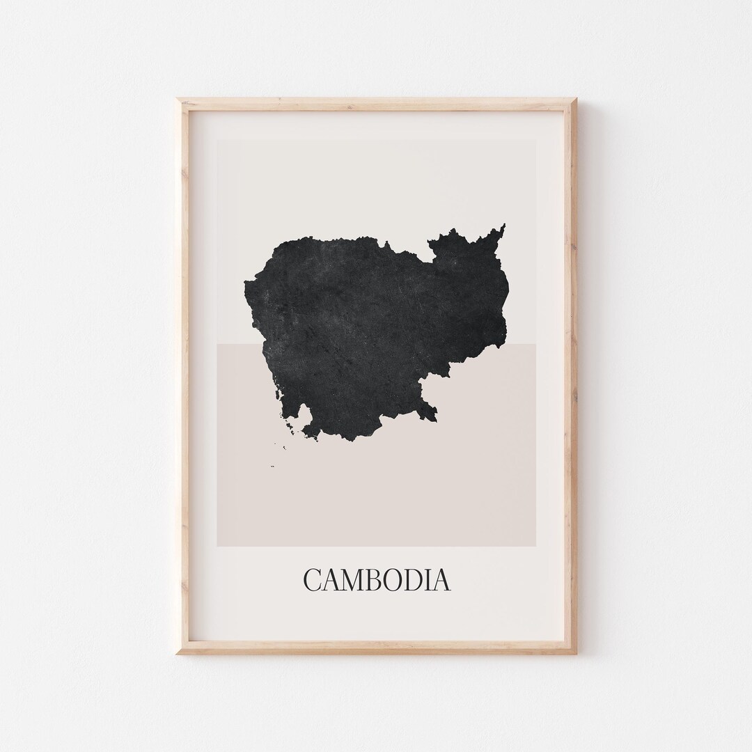 Cambodia Map Poster, Cambodia Print, Cambodia Map Print Minimalist Boho ...