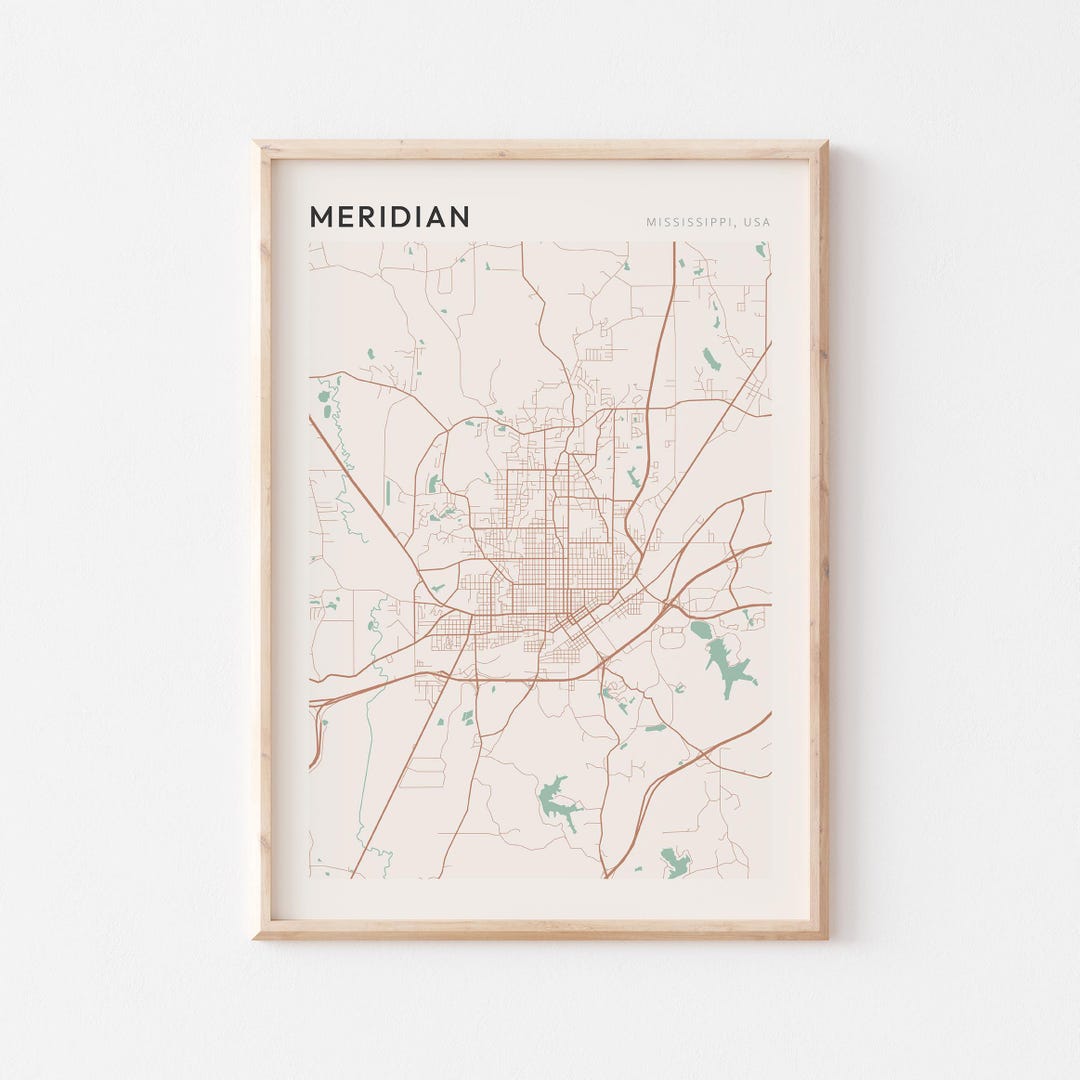 Meridian Map Poster, Meridian Print, Meridian Poster, Meridian Wall Art ...