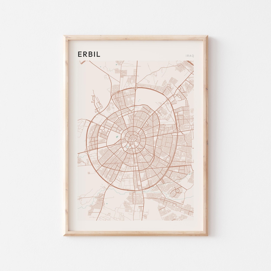 Erbil Map Poster, Erbil Print, Erbil Poster, Erbil Wall Art, Iraq ...