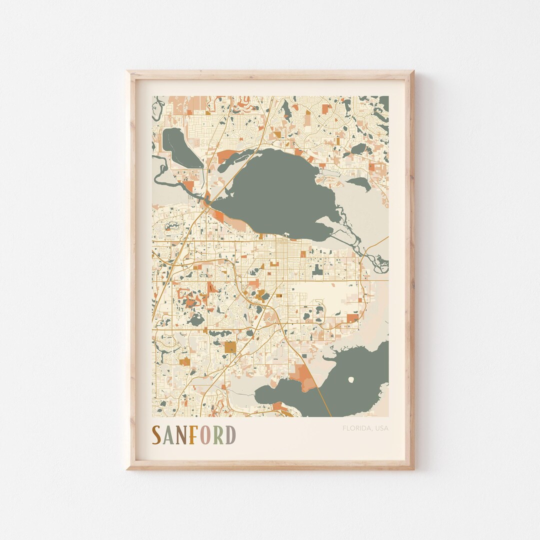 Sanford Map Poster, Sanford Print, Sanford Poster, Sanford Wall Art ...