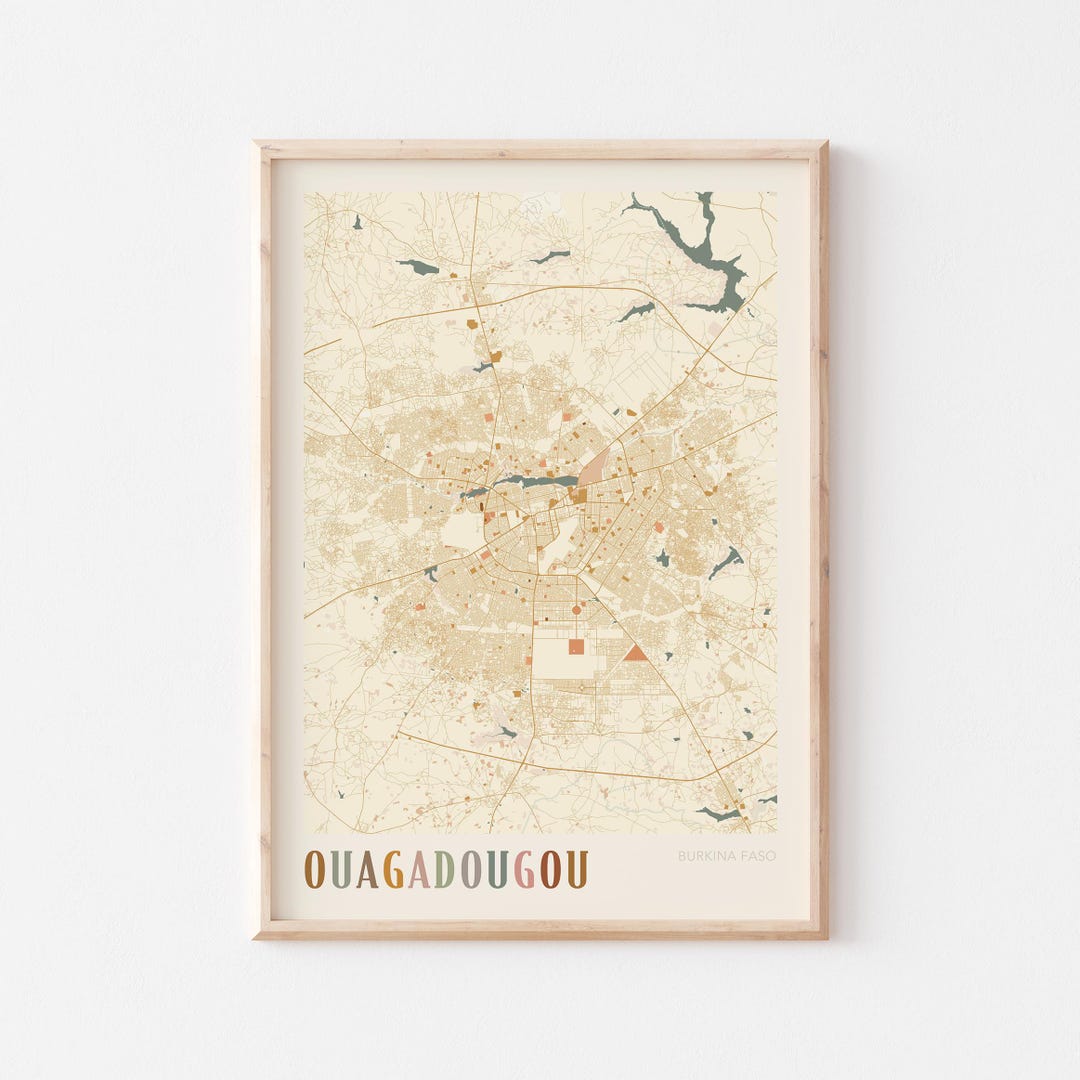 Ouagadougou Map Poster, Ouagadougou Print, Ouagadougou Poster ...