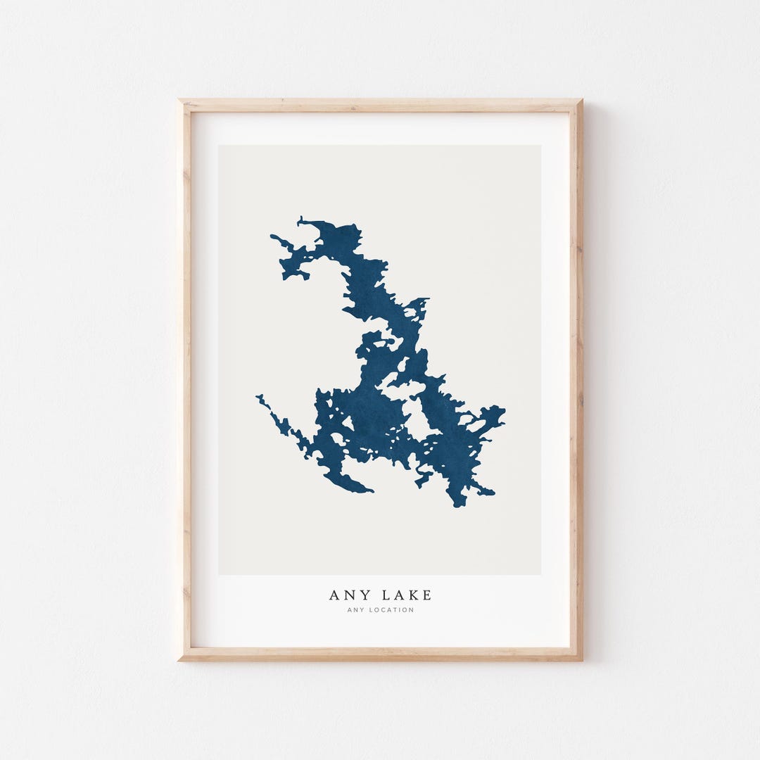 Custom Lake Print, Any Lake Map, Custom Lake Poster, Custom Lake Map ...