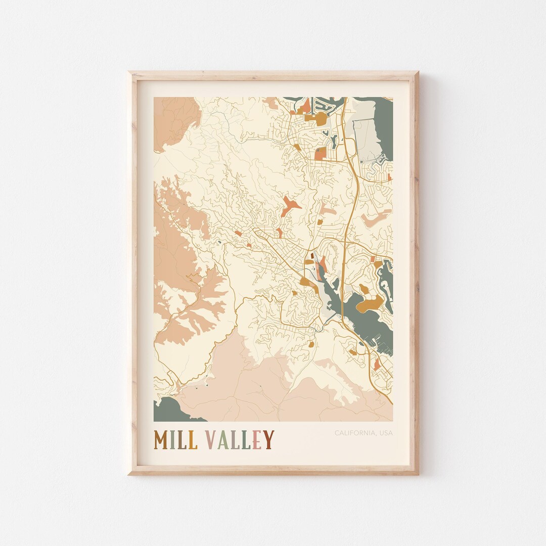 Mill Valley Map Poster, Mill Valley Print, Mill Valley Poster, Mill ...
