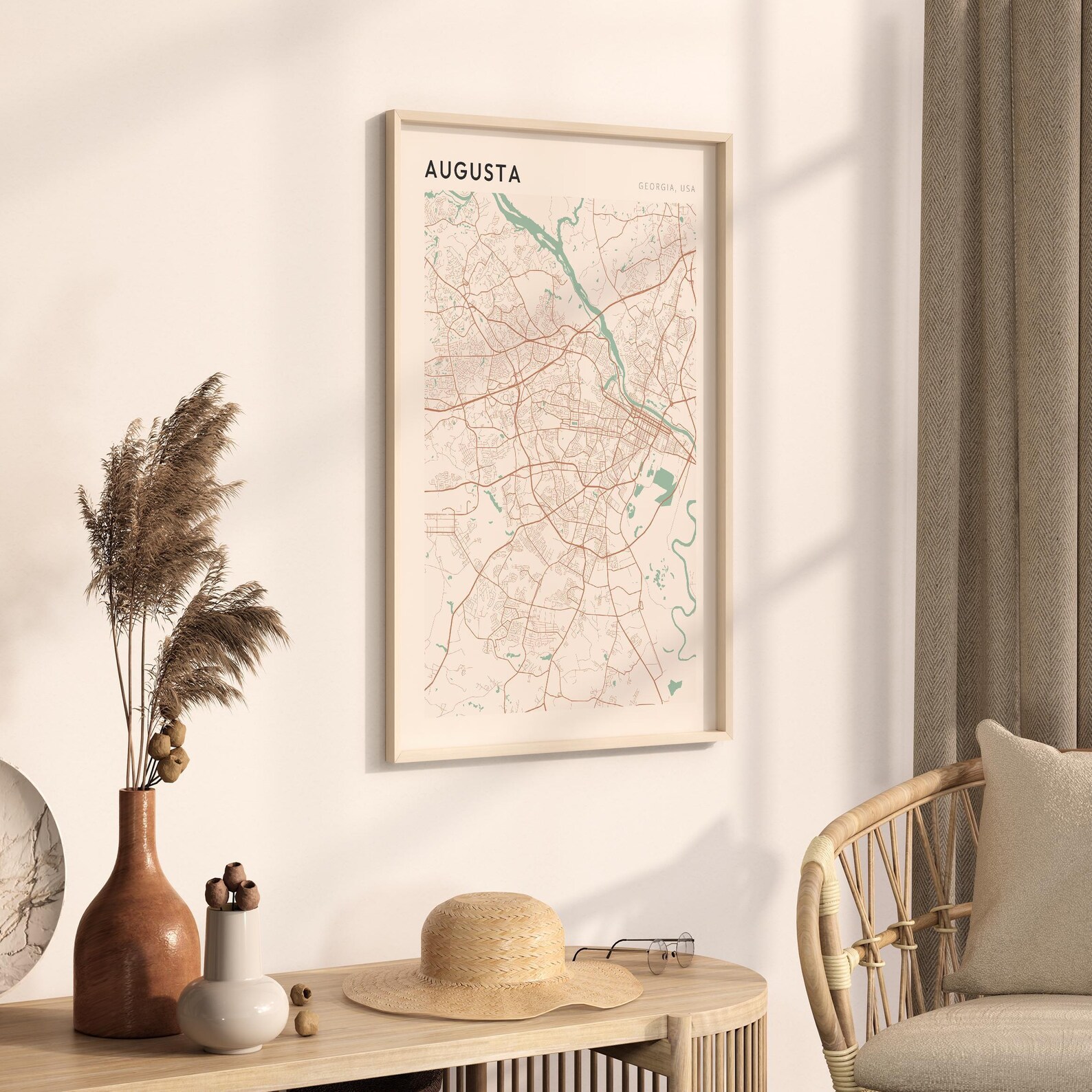 August Map Poster, August Print, August Poster, August Wall Art ...