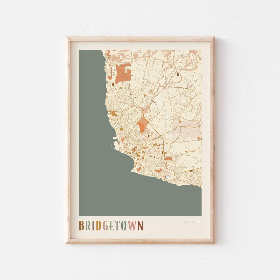 Bridgetown Map Poster, Bridgetown Print, Bridgetown Poster, Bridgetown ...