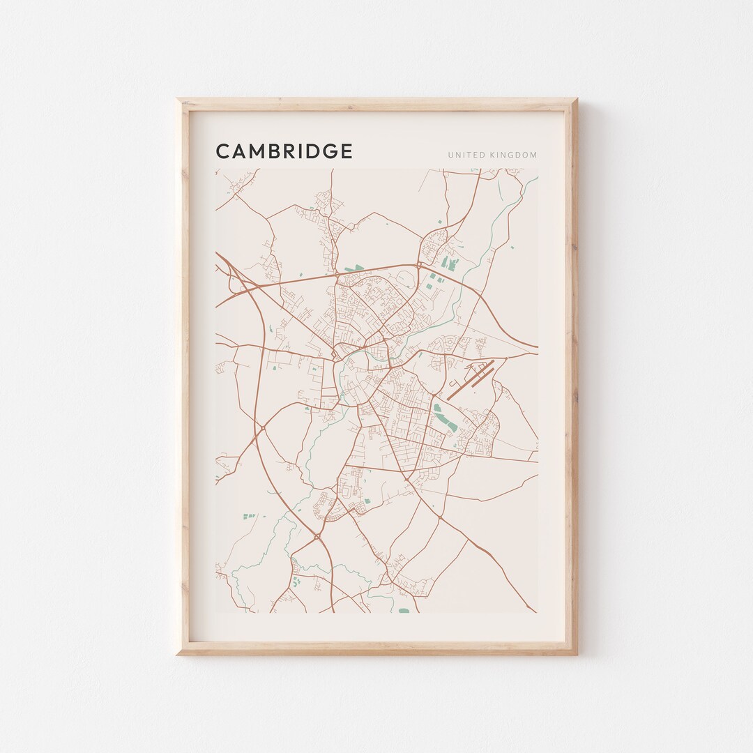 Cambridge Map Poster, Cambridge Poster, Cambridge Wall Art, Cambridge ...