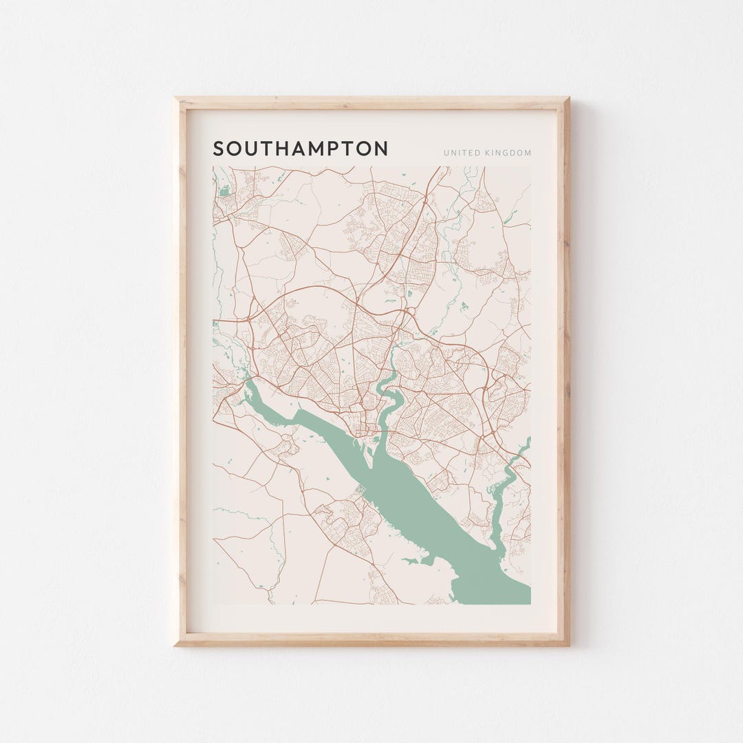 Southampton Map Poster, Southampton Print, Southampton Poster ...