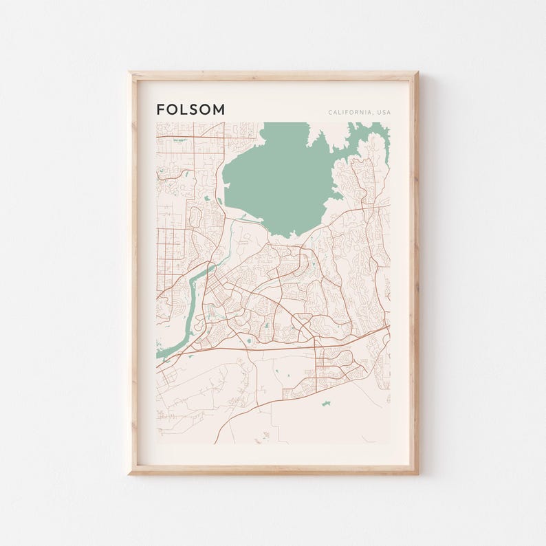 Folsom Map Poster, Folsom Print, Folsom Poster, Folsom Wall Art ...