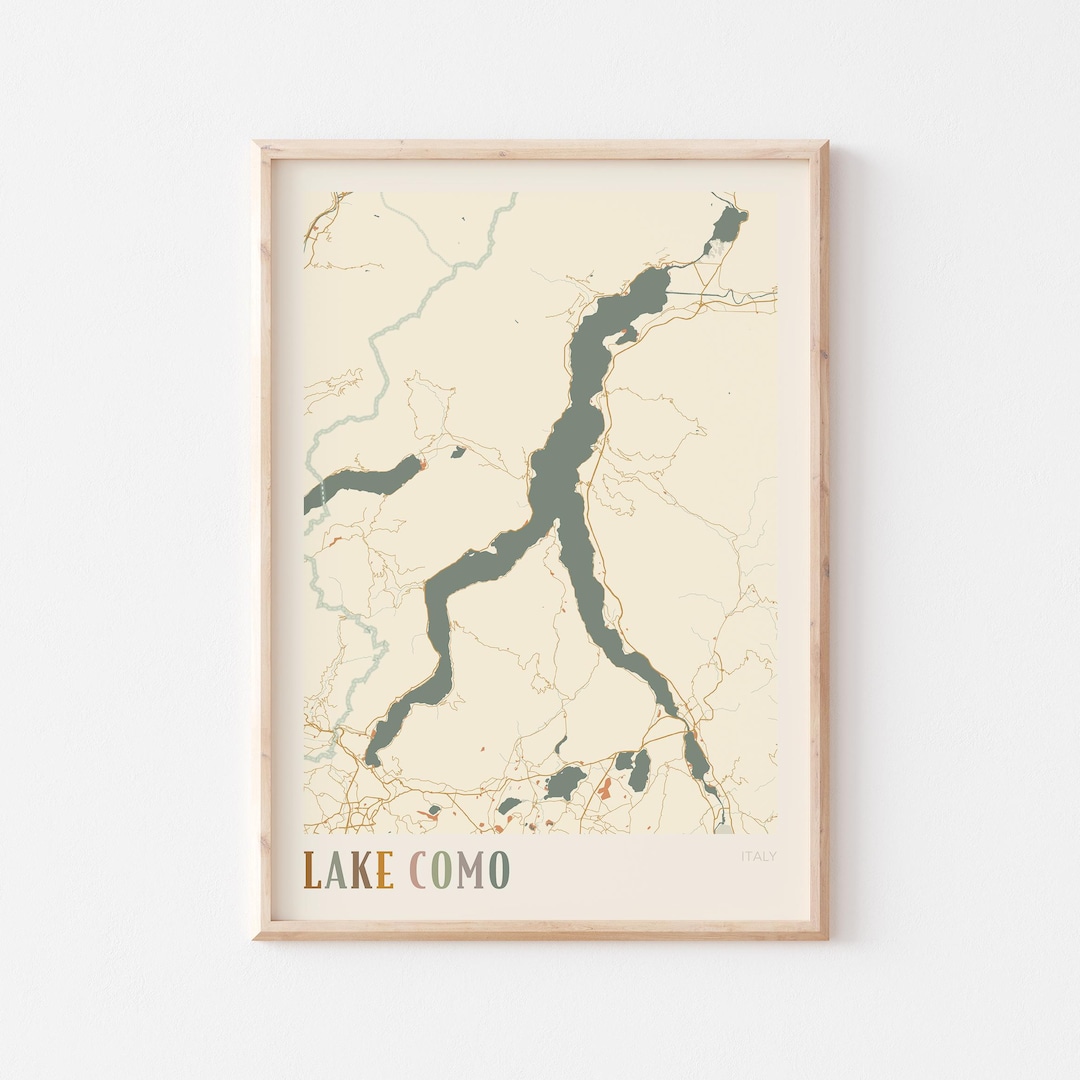 Lake Como Map Poster, Lake Como Print, Lake Como Poster, Lake Como Wall ...