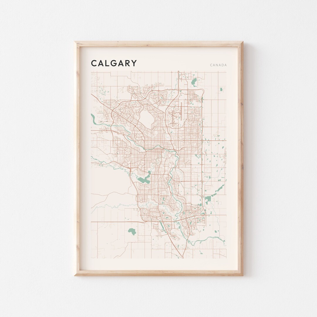 Calgary Map Poster, Calgary Wall Art, Calgary Poster, Map of Calgary ...