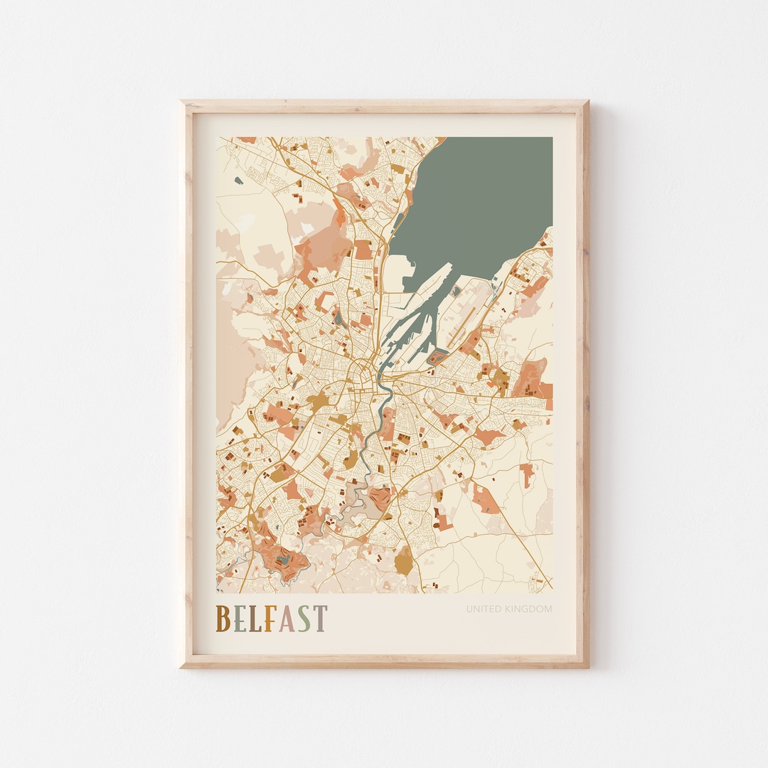 Belfast Map Poster, Belfast Poster, Belfast Wall Art, Belfast Print ...