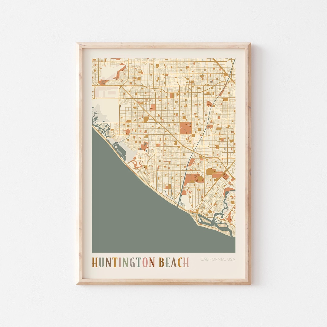 Huntington Beach Map Poster, Huntington Beach Print, Huntington Beach ...