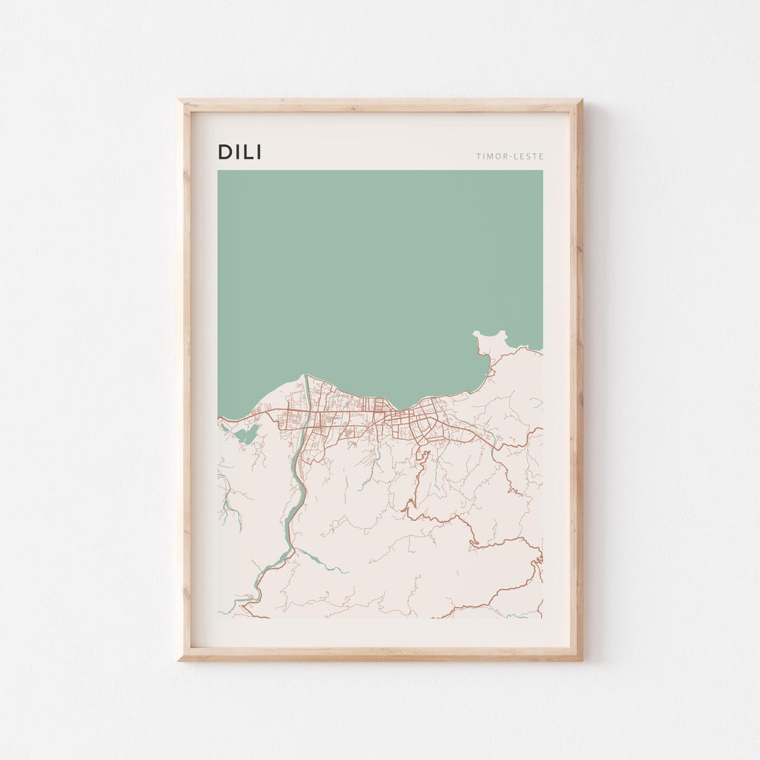 Dili Map Poster, Dili Print, Dili Poster, Dili Wall Art, Timor Leste ...