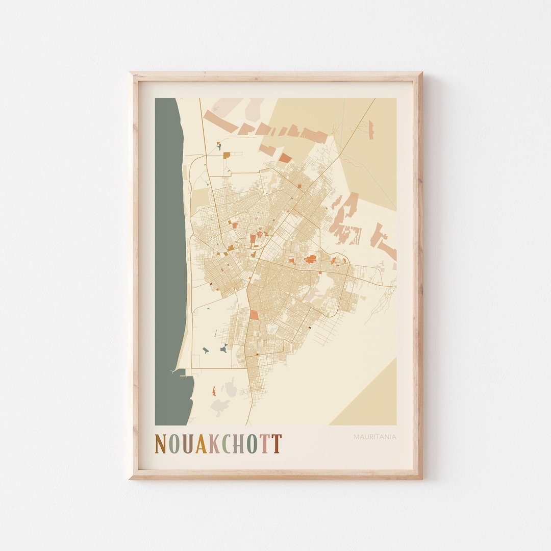Nouakchott Map Poster, Nouakchott Print, Nouakchott Poster, Nouakchott ...